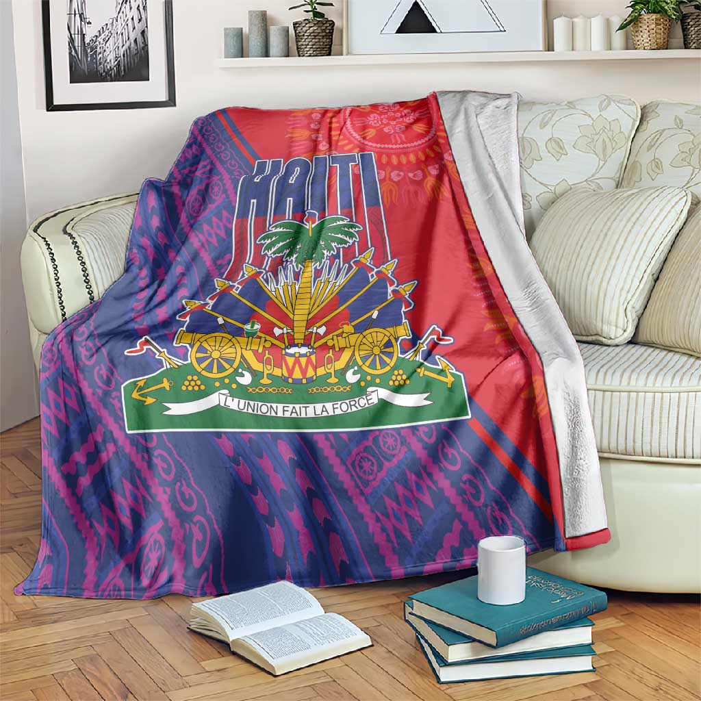 Haiti National Emblem Blanket Dashiki and Polynesian Pattern by ...