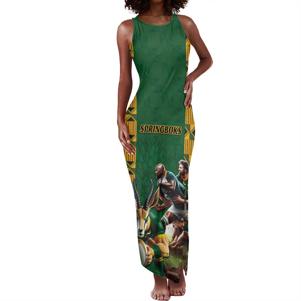 South Africa Rugby Tank Maxi Dress - Springbok Mascot, Players Fighting ...