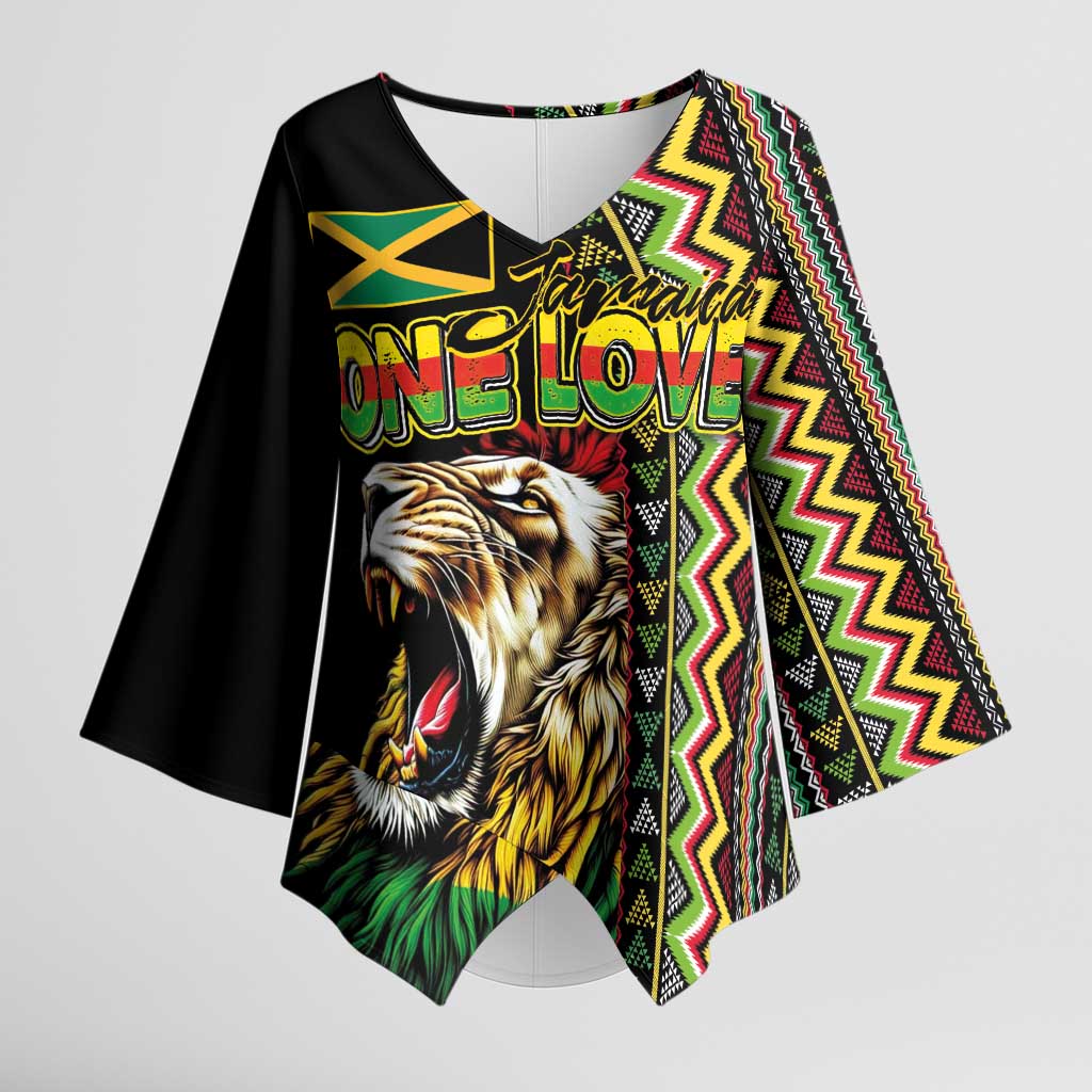 Personalized Jamaican Reggae-One Love Kimono Sleeve Blouse Tribal ...