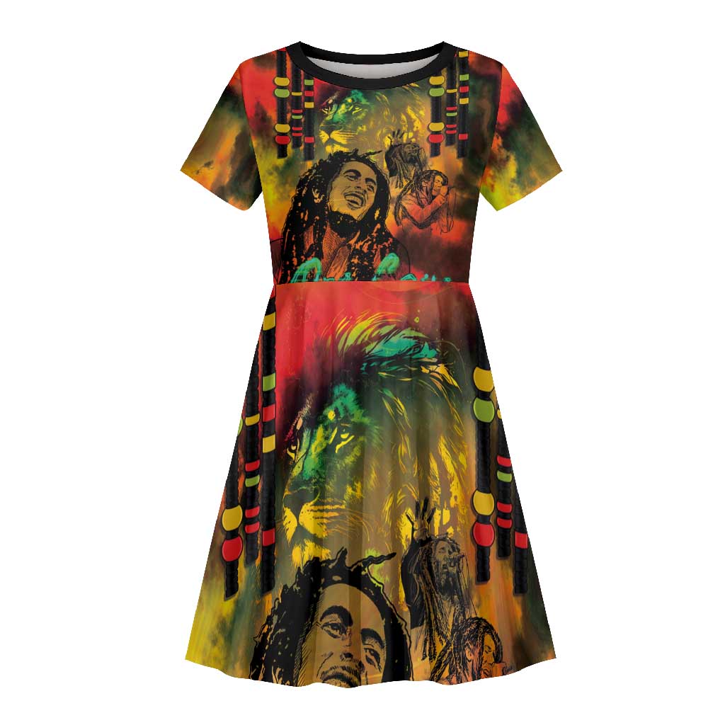 Afro-Jamaican Reggae Legend's Birthday Kid Short Sleeve Dress One Love ...