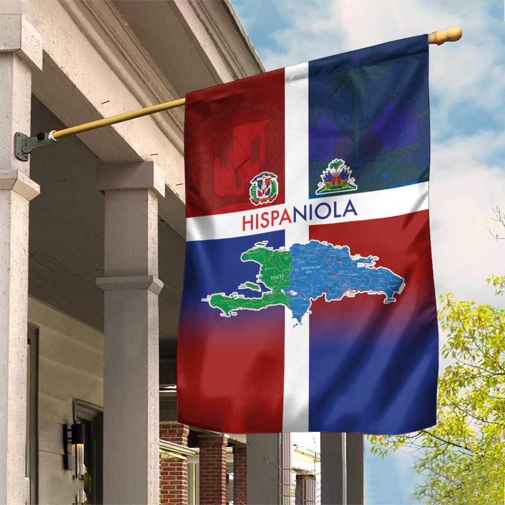 Hispaniola Garden Flag Haiti and Dominican Republic Emblems and Flag ...