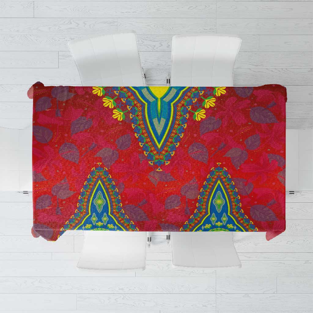 Haiti Tablecloth Choeblack Dashiki Style Red Color by AfricanPride