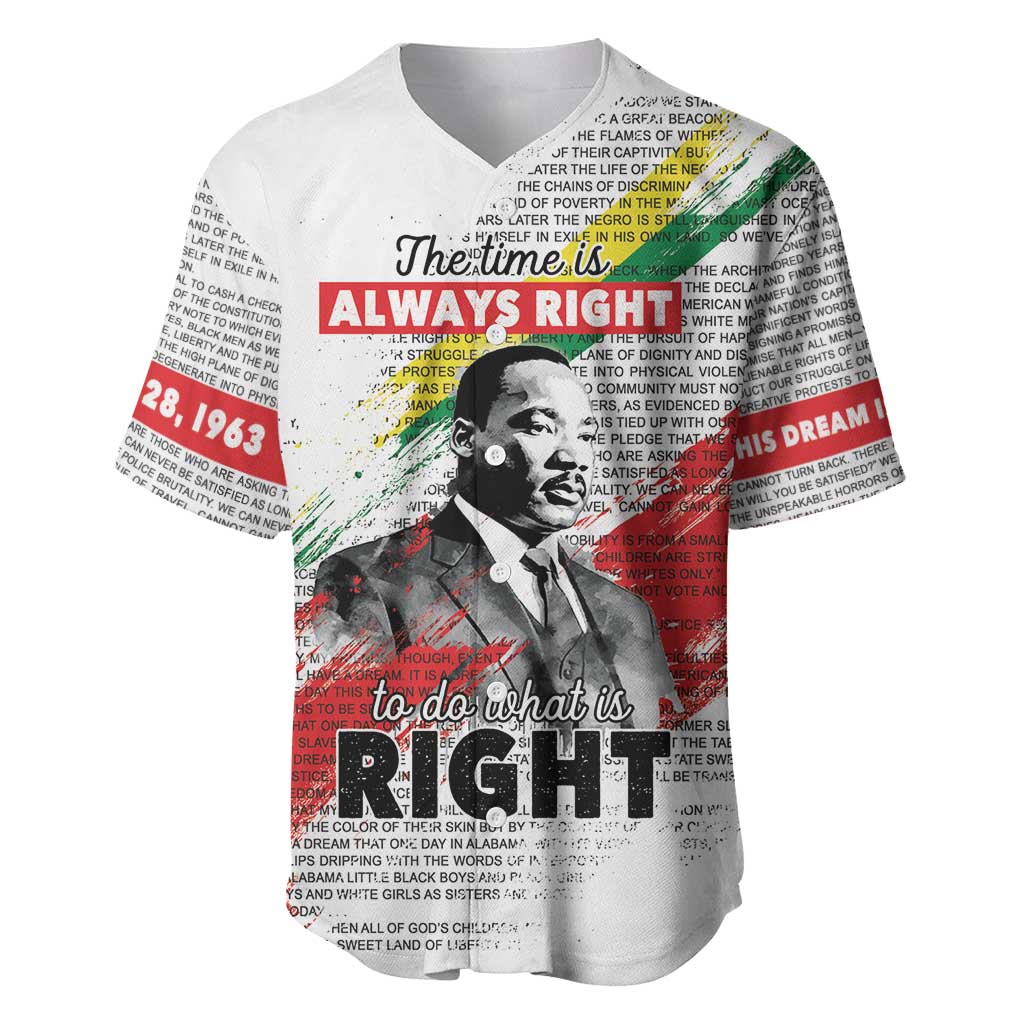 Martin Luther King Baseball Jersey Honoring The Legacy White Version by ...