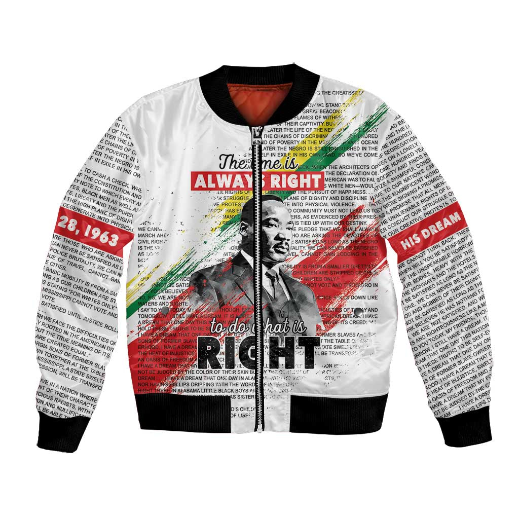 Martin Luther King Bomber Jacket Honoring The Legacy White Version by ...
