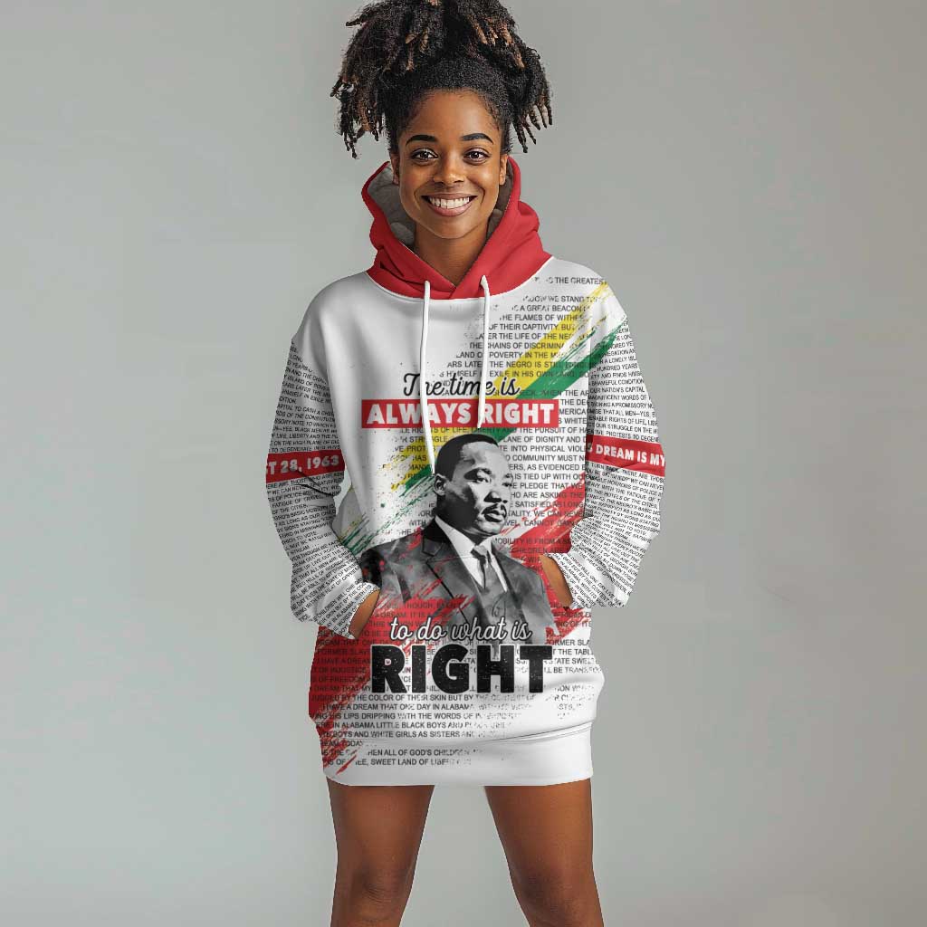 Martin Luther King Hoodie Dress Honoring The Legacy White Version by ...