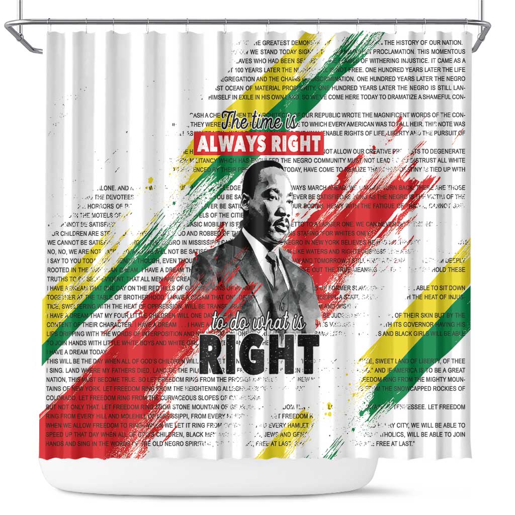 Martin Luther King Shower Curtain Honoring The Legacy White Version by ...