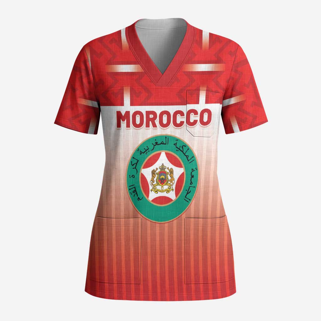 Custom Morocco Football Scrub Top 1994 Retro Red Version by African Pride