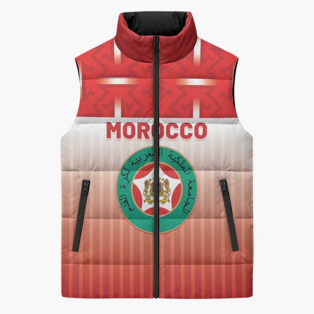 Custom Morocco Football Sleeveless Puffer Jacket 1994 Retro Red Version ...