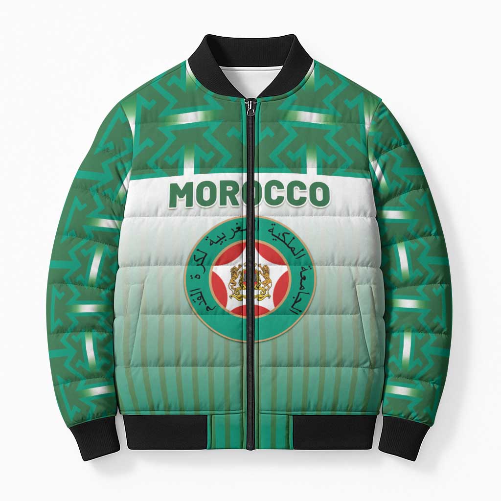 Custom Morocco Football Bomber Puffer Jacket 1994 Retro Green Version ...
