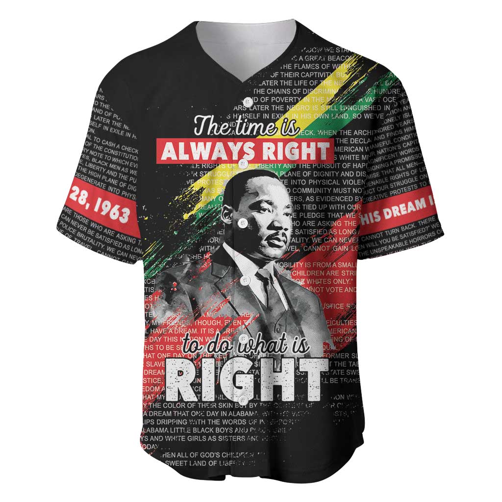 MLK Honoring The Legacy Baseball Jersey Black Version by AfricanPride