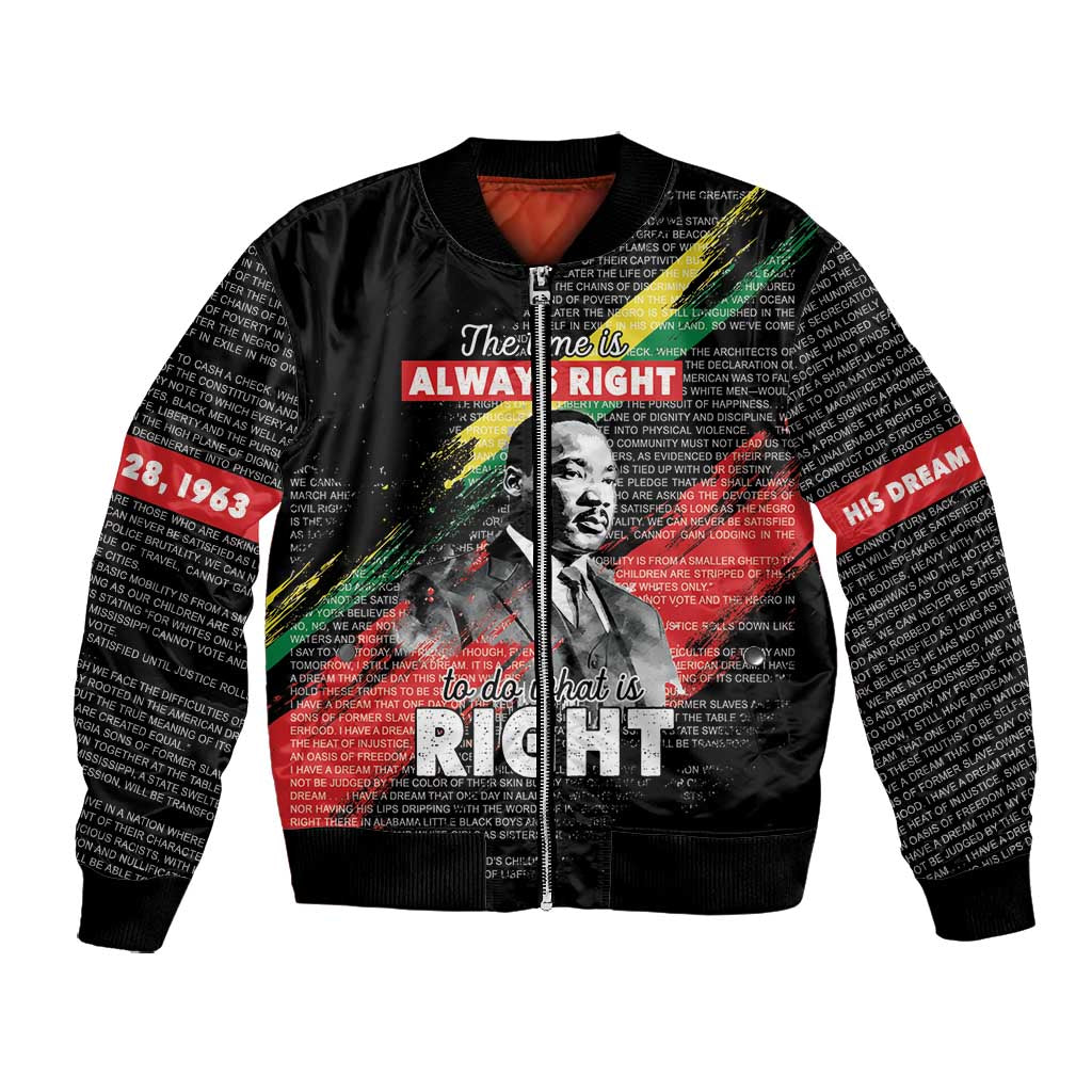 MLK Honoring The Legacy Bomber Jacket Black Version by AfricanPride