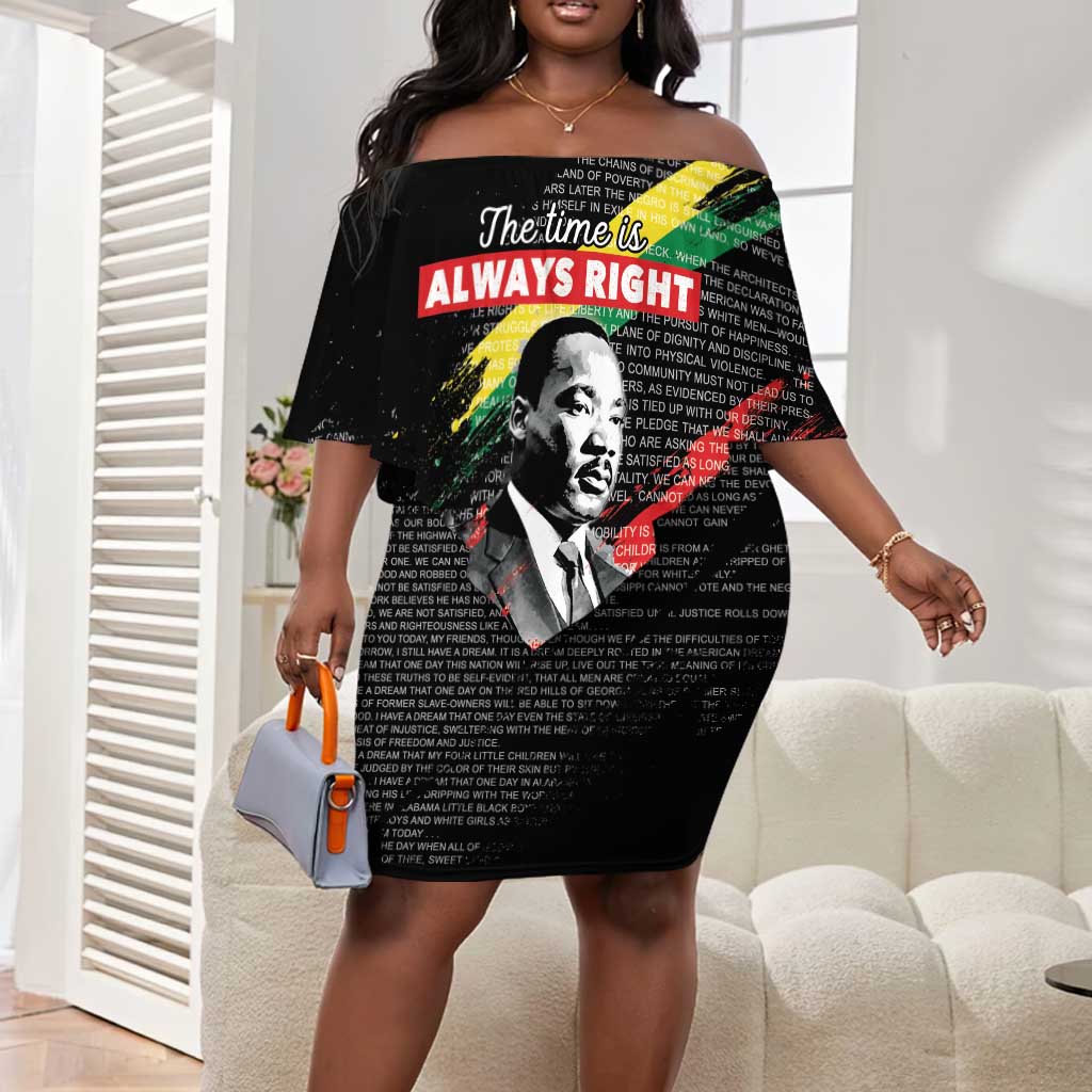 MLK Honoring The Legacy Off Shoulder Short Dress Black Version by ...