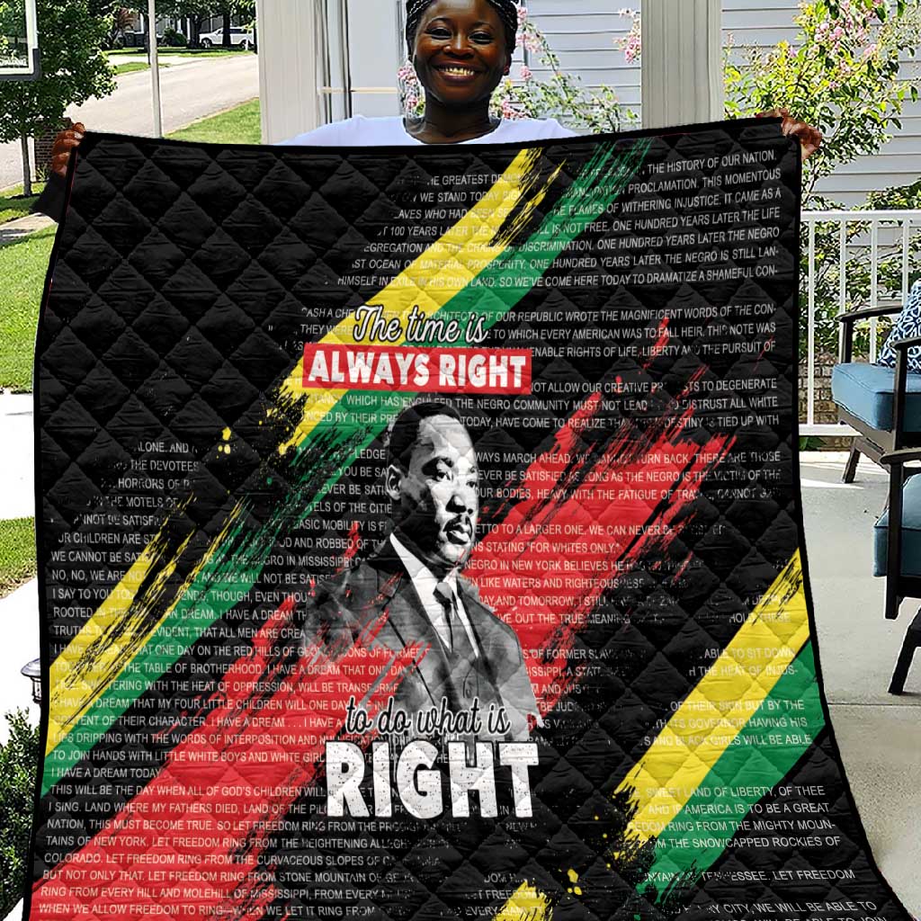 MLK Honoring The Legacy Quilt Black Version by AfricanPride