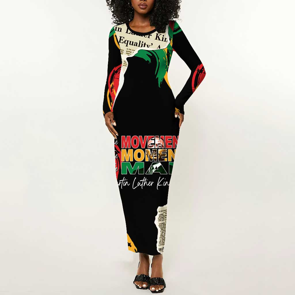 Remembering The Legacy Of MLK Long Sleeve Bodycon Dress by AfricanPride