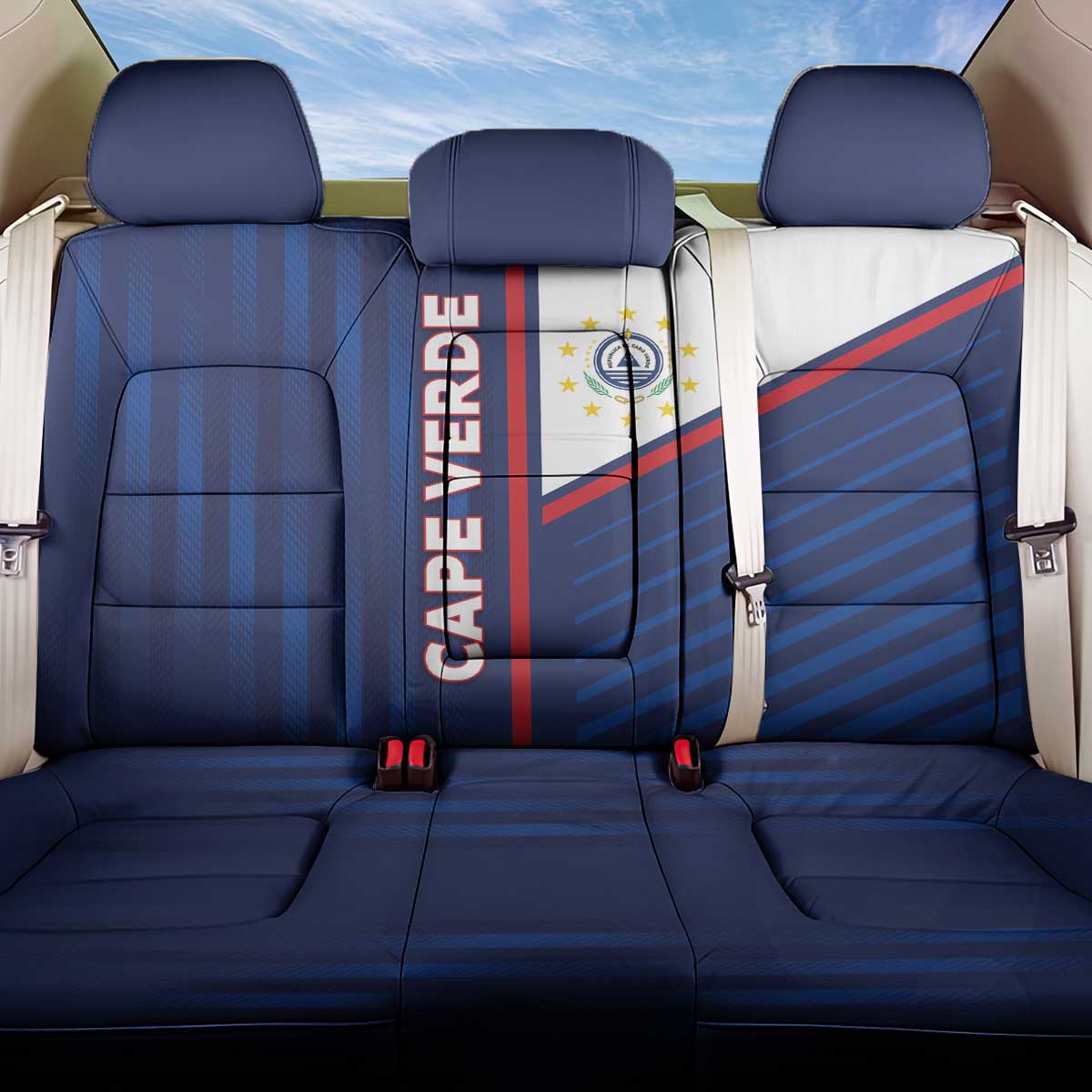 Cape Verde Football Back Car Seat Cover Unique Style by African Pride