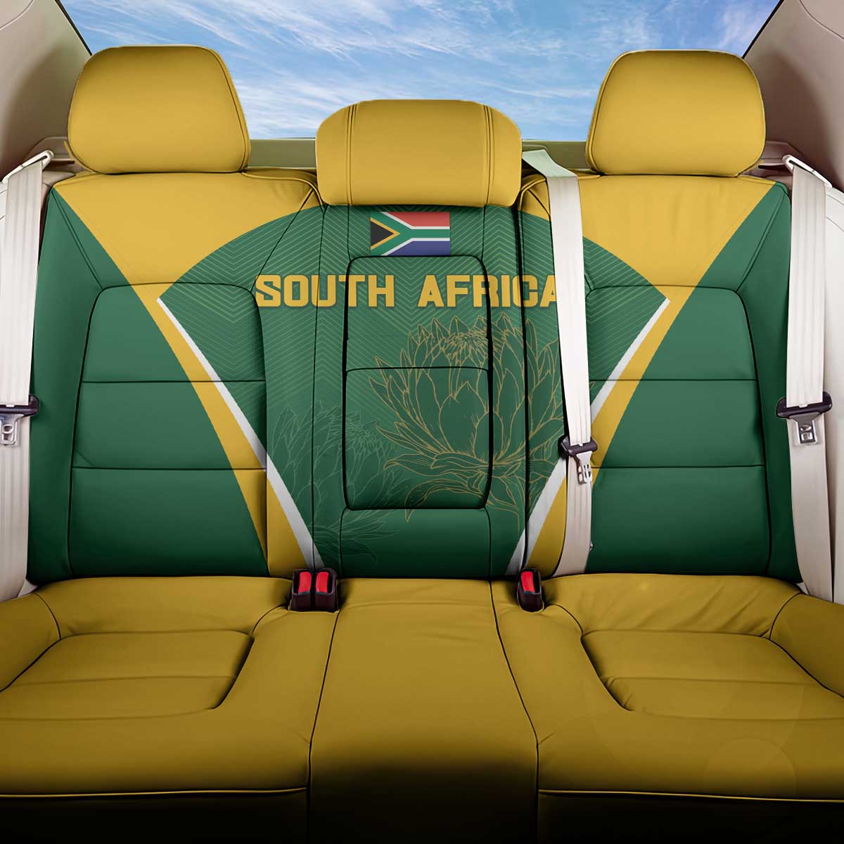 South Africa Cricket Back Car Seat Cover Go Champions Protea Pattern by ...