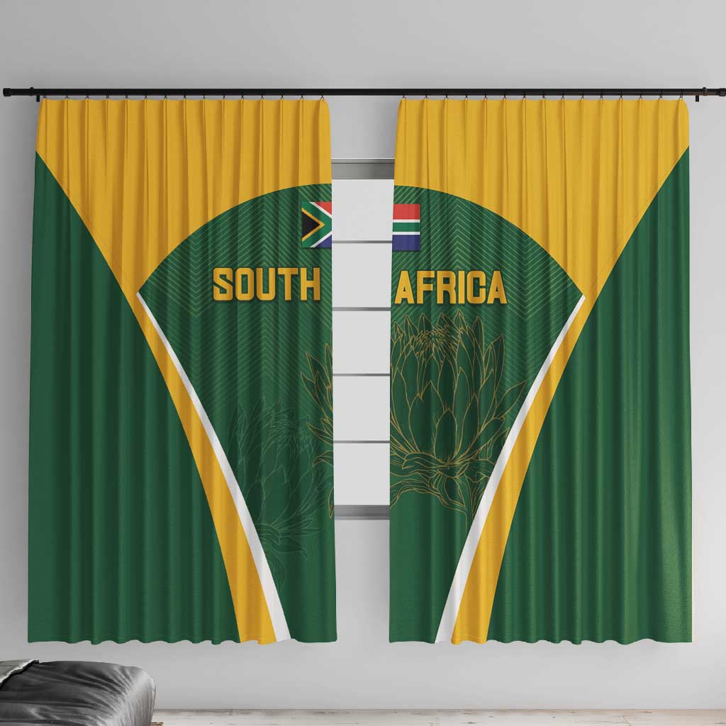 South Africa Cricket Window Curtain Go Champions Protea Pattern by ...