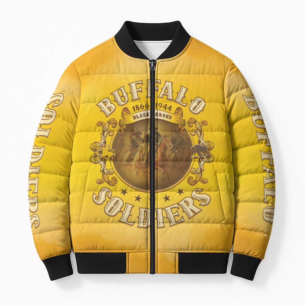 Honor Buffalo Soldiers Bomber Puffer Jacket African American Cavalry ...