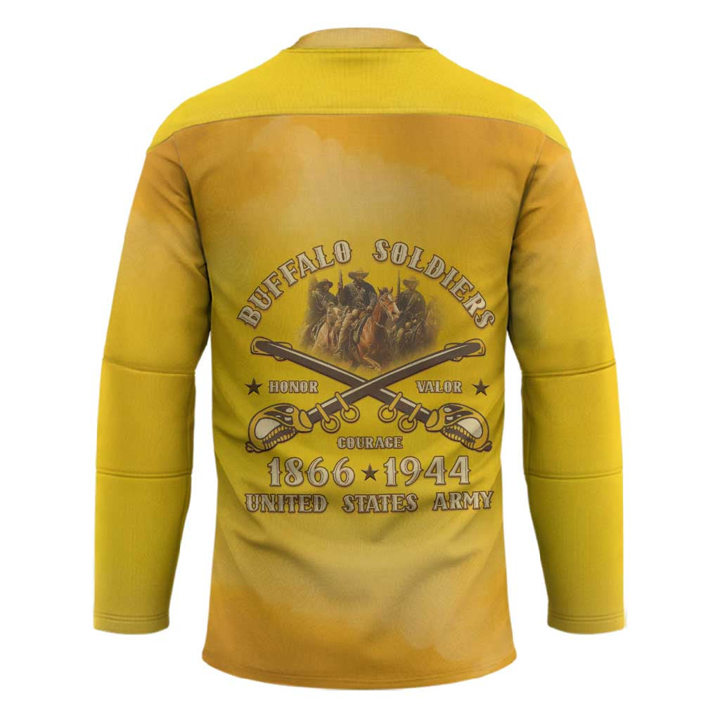 Honor Buffalo Soldiers Hockey Jersey African American Cavalry Yellow ...