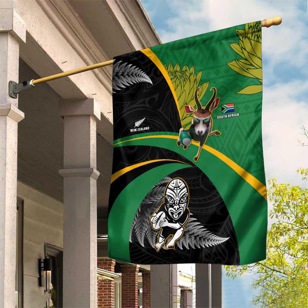 New Zealand And South Africa Rugby Garden Flag 2023 Springboks Combine ...