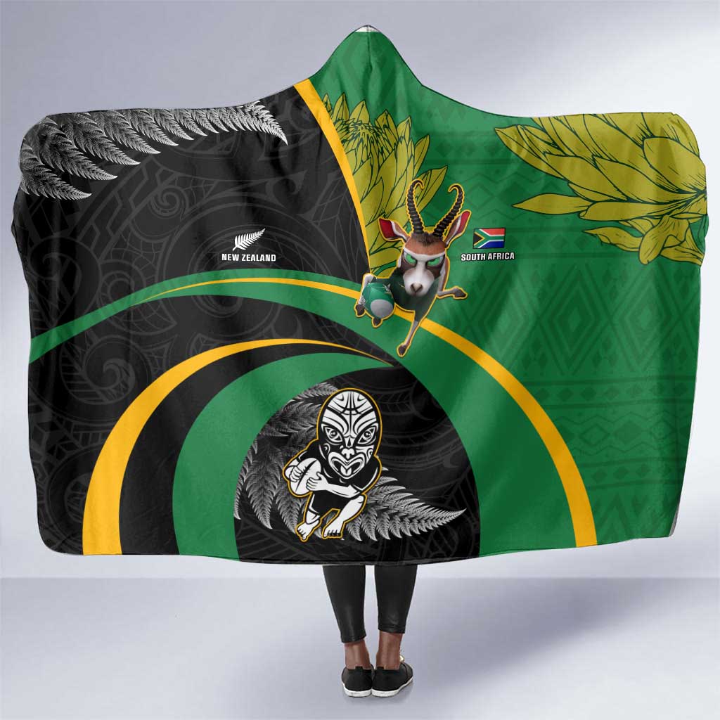 New Zealand And South Africa Rugby Hooded Blanket 2023 Springboks ...