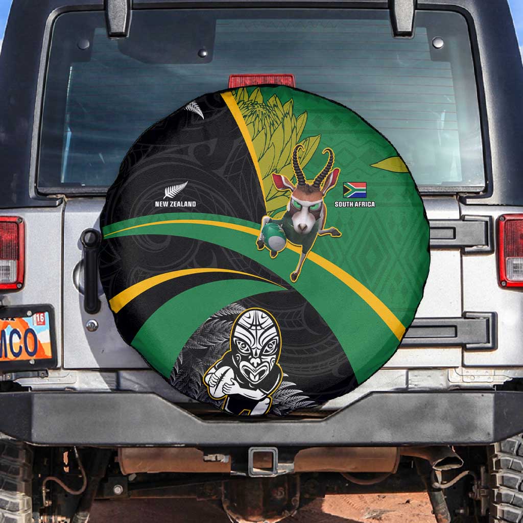 New Zealand And South Africa Rugby Spare Tire Cover 2023 Springboks ...