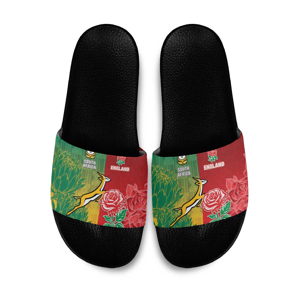 South Africa And England Rugby Slide Sandals Springboks And Red Rose ...