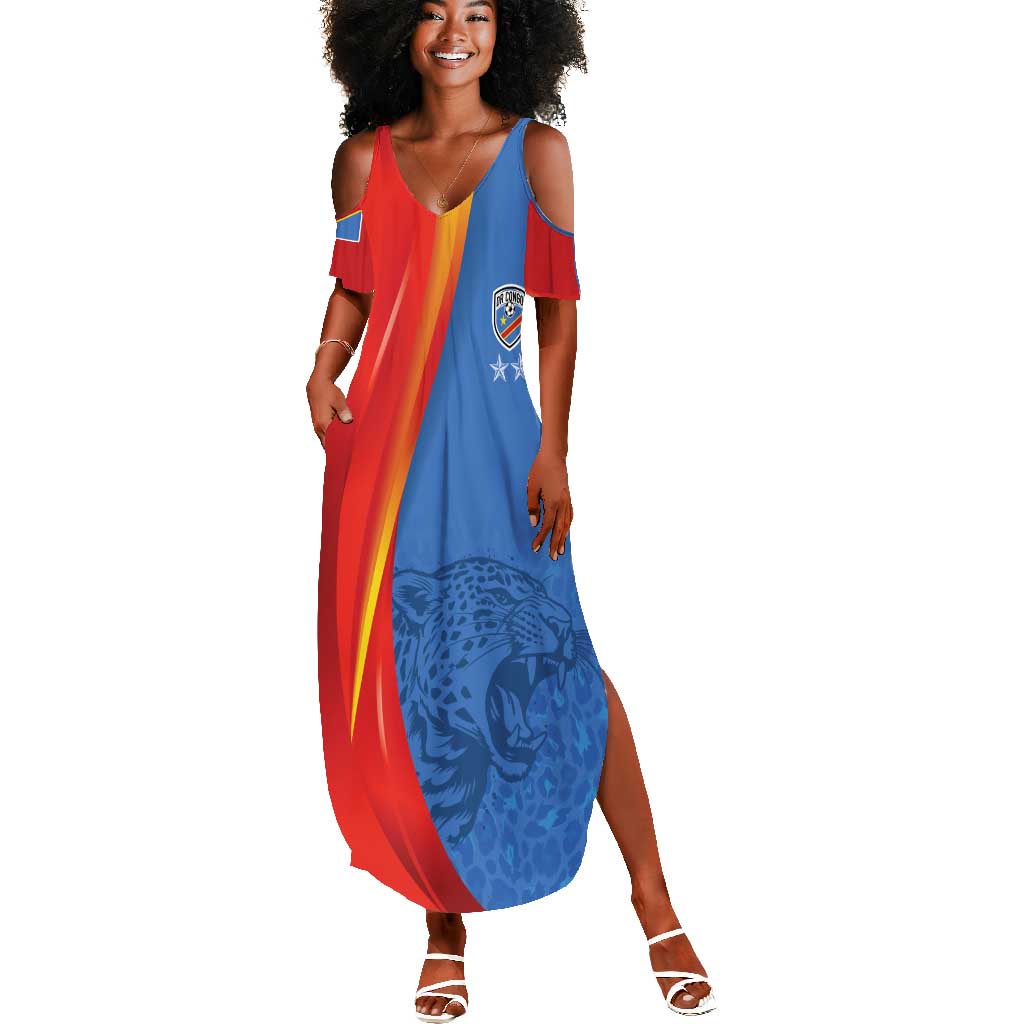 DR Congo Football 2026 Custom Summer Maxi Dress Les Leopards - Glory ...