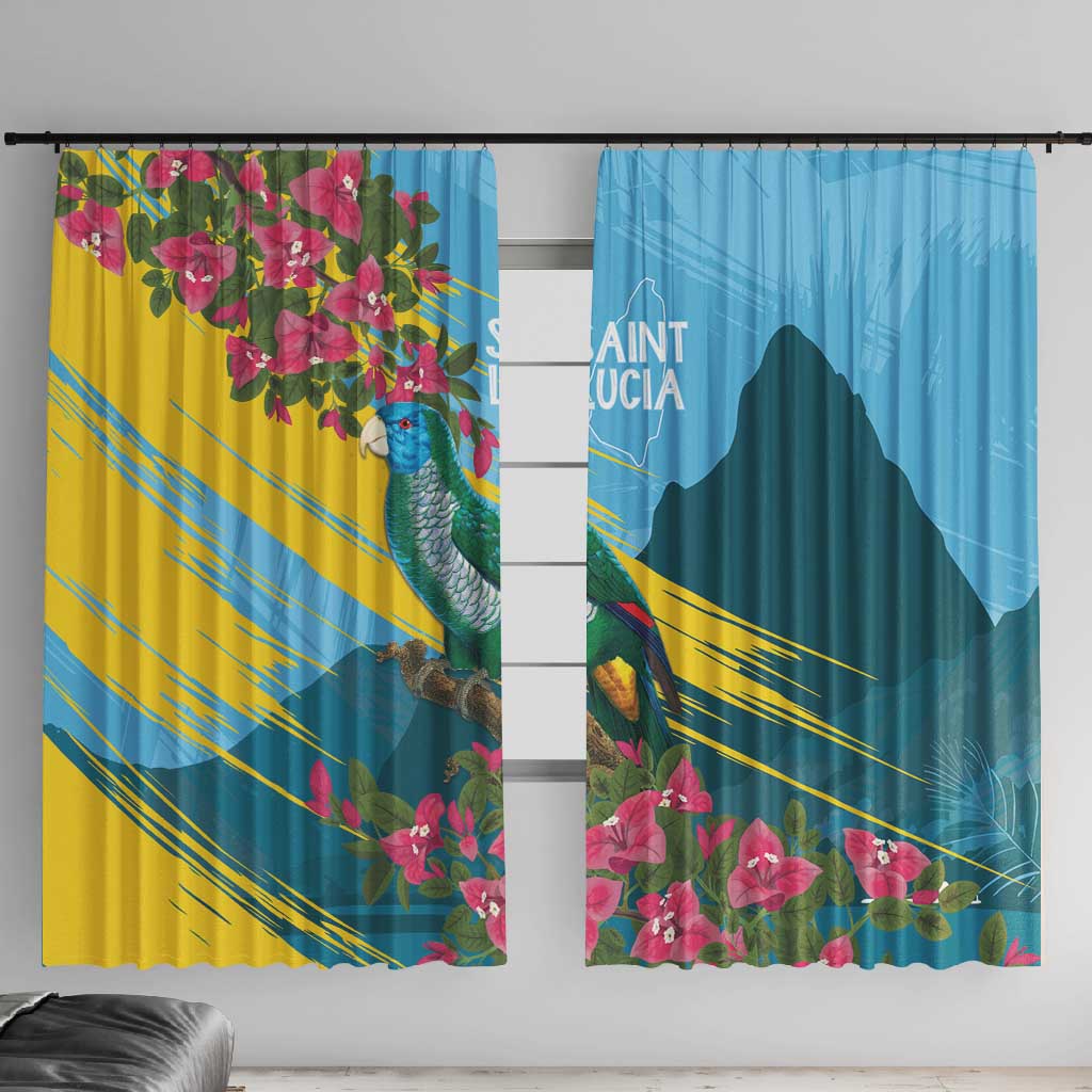 Saint Lucia Afro Window Curtain Tropical Vibes by AfricanPride