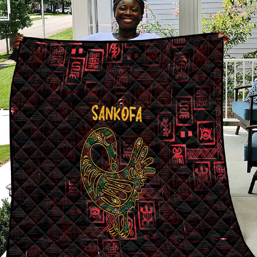 Afro-American Culture Quilt Adinkra Sankofa Bird - Cosmic Red by ...