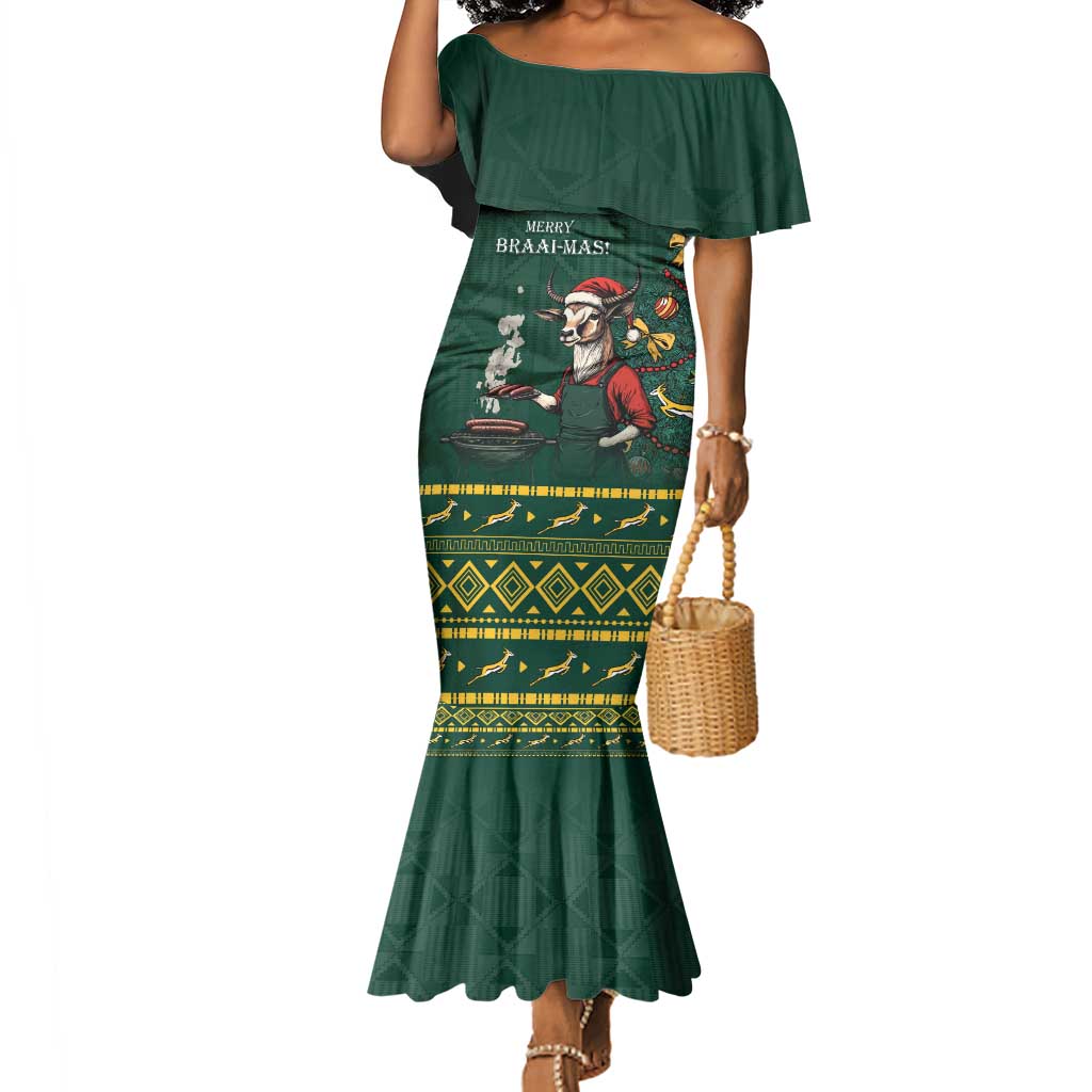 Personalised South Africa Mermaid Dress Springbok Christmas Braai by ...