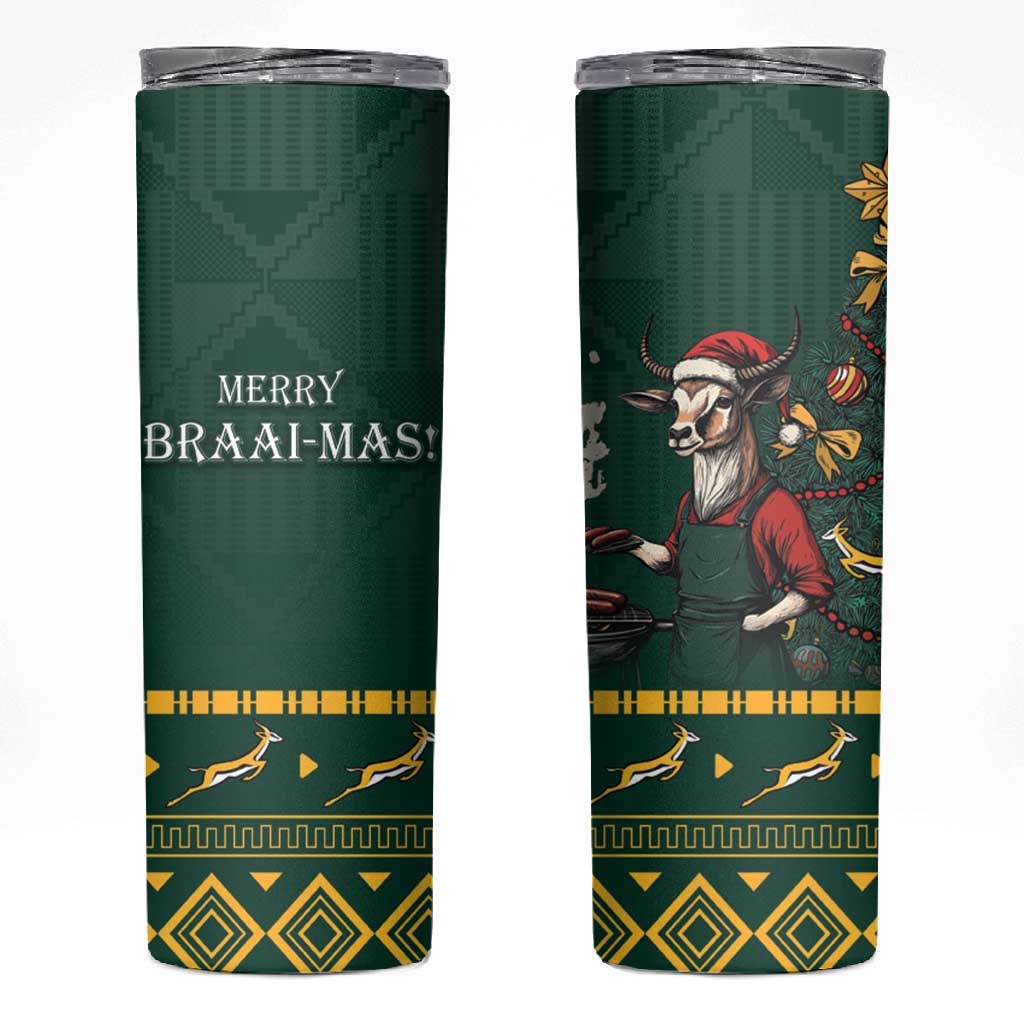 Personalised South Africa Skinny Tumbler Springbok Christmas Braai by ...