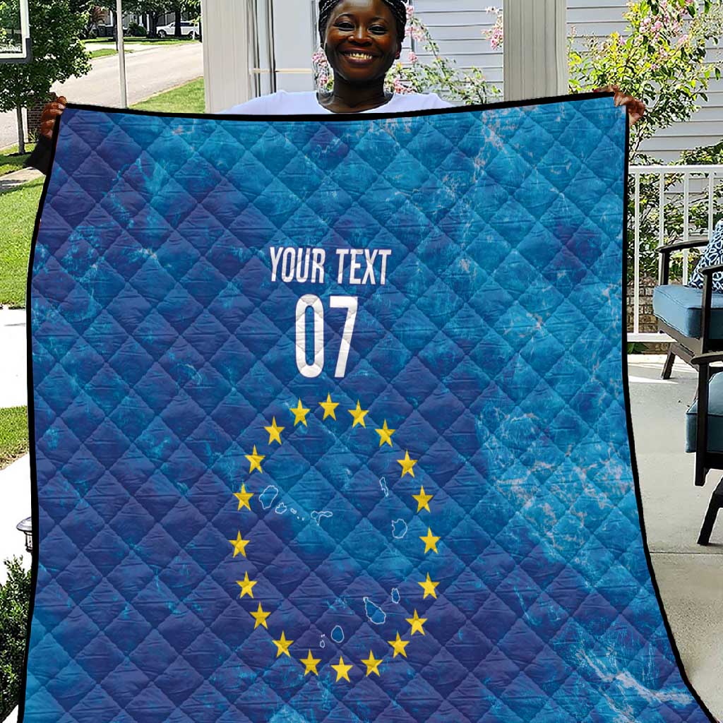 Cape Verde Tubaroes Azuis Custom Quilt Break The Waves by African Pride