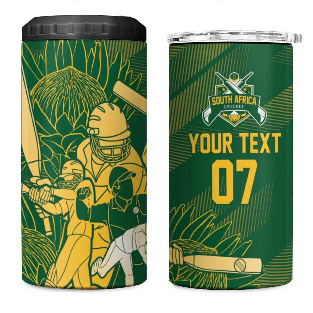 Custom South Africa Cricket Champion 4 in 1 Can Cooler Tumbler Proteas ...
