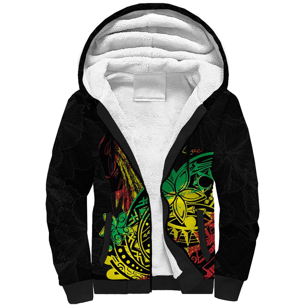 Personalised Jawaiian Reggae Sherpa Hoodie Afro-Polynesian Style by ...