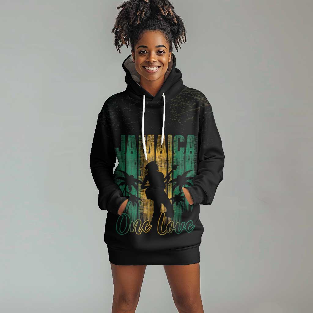 Afro-Jamaican One Love Grunge Hoodie Dress Jamrock by African Pride