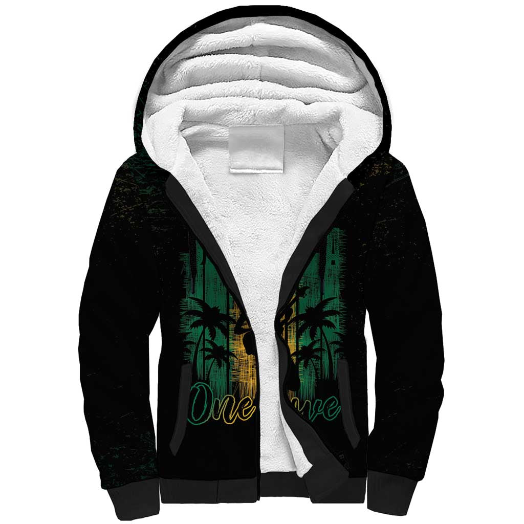 Afro-Jamaican One Love Grunge Sherpa Hoodie Jamrock by African Pride
