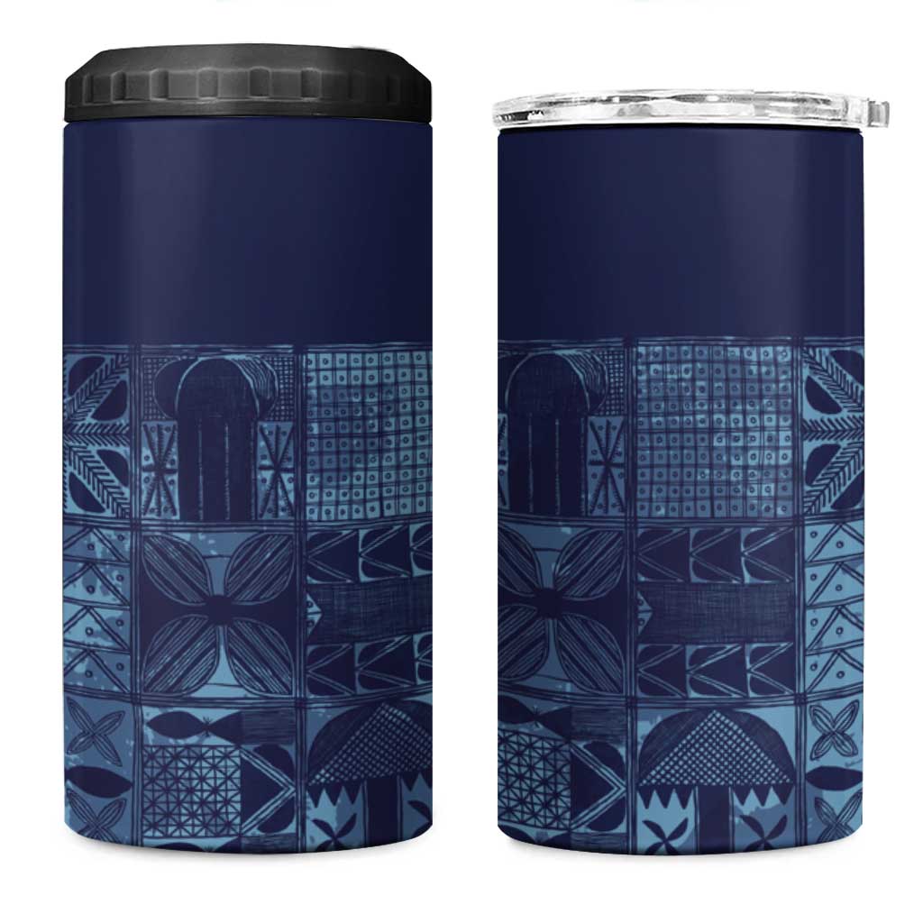 Yoruba Adire Eleko Patterns 4 in 1 Can Cooler Tumbler Indigo Vintage by ...