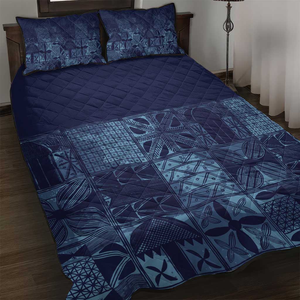 Yoruba Adire Eleko Patterns Quilt Bed Set Indigo Vintage by AfricanPride