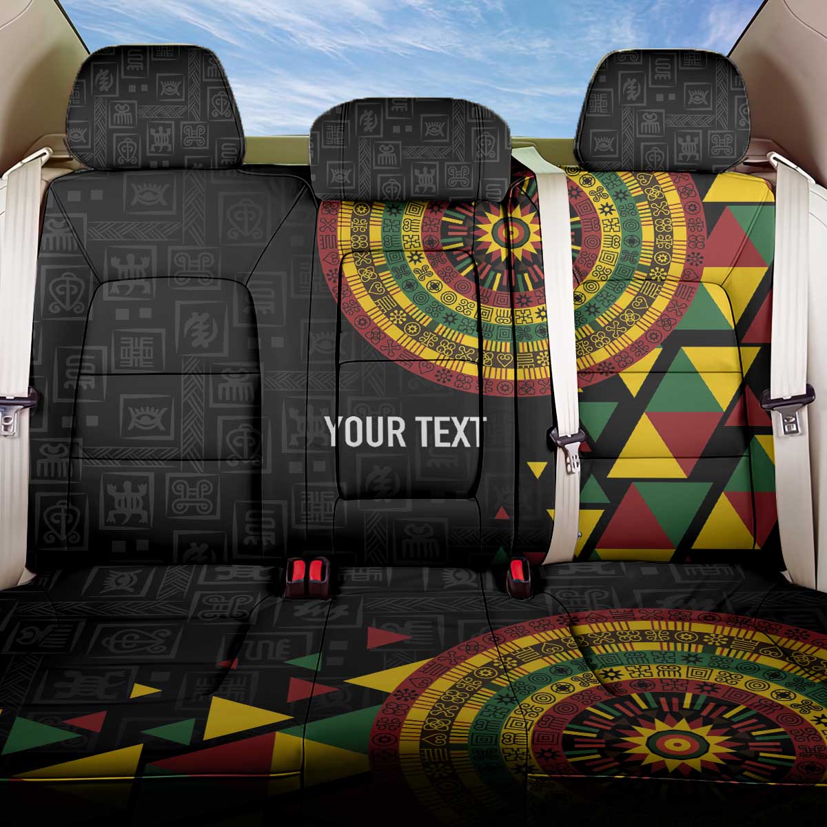Personalized Adinkra Afro-Akan Culture Back Car Seat Cover Afrikan ...