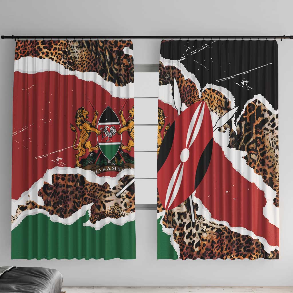 Kenya Window Curtain Mix Animal Skin Pattern Grunge Style by African Pride