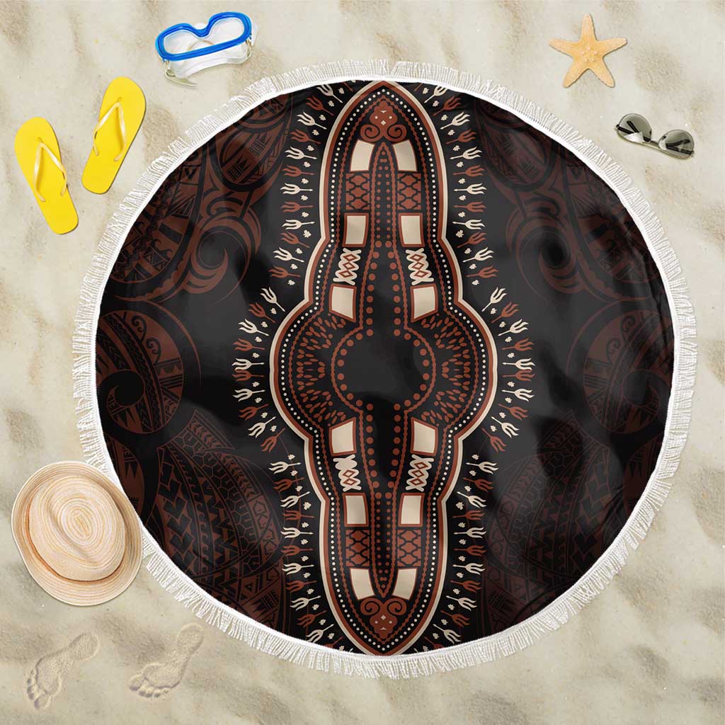 Dashiki and Polynesian Pattern Beach Blanket Afro Pacific Culture Red ...