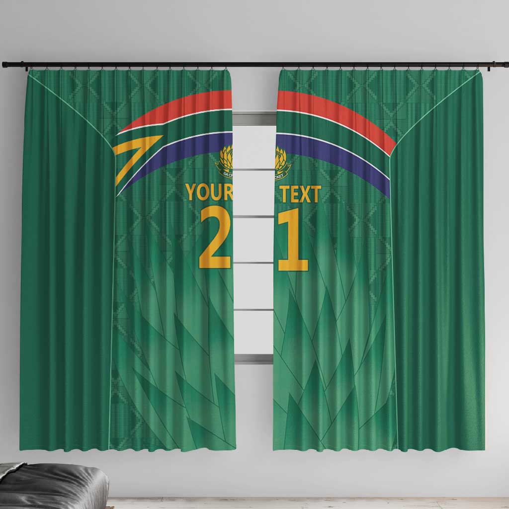 South Africa Cricket Custom Window Curtain African King Proteas Green ...