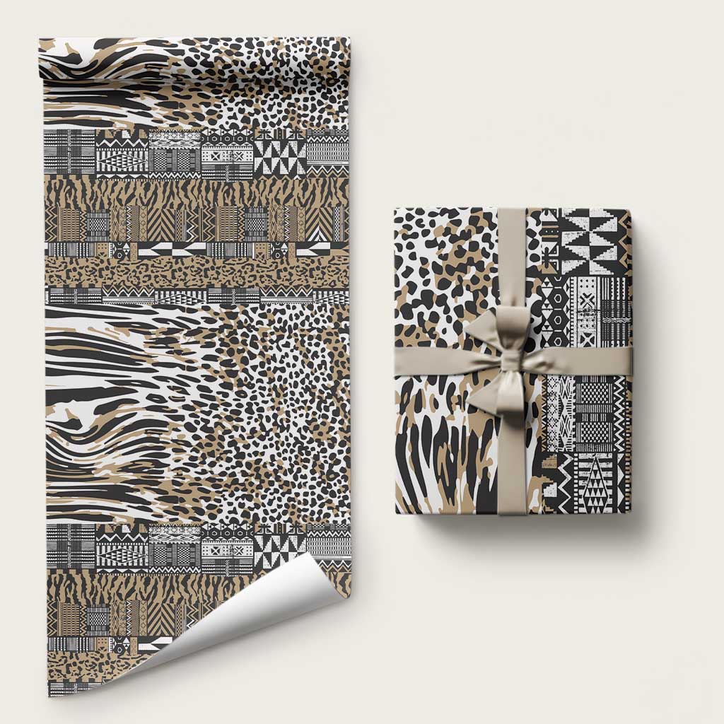 Africa Tribal Pattern Mixed Leopard Skin Wrapping Paper by African Pride