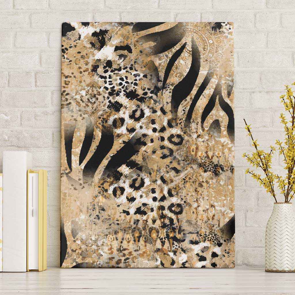 African Wild Animal Skins Canvas Wall Art Zebra Tiger Leopard Mix Skin ...