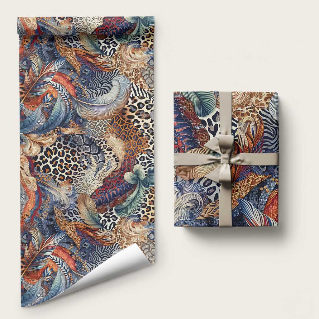 African Wild Animal Skins Wrapping Paper Unique Leopard Zebra And Snake ...