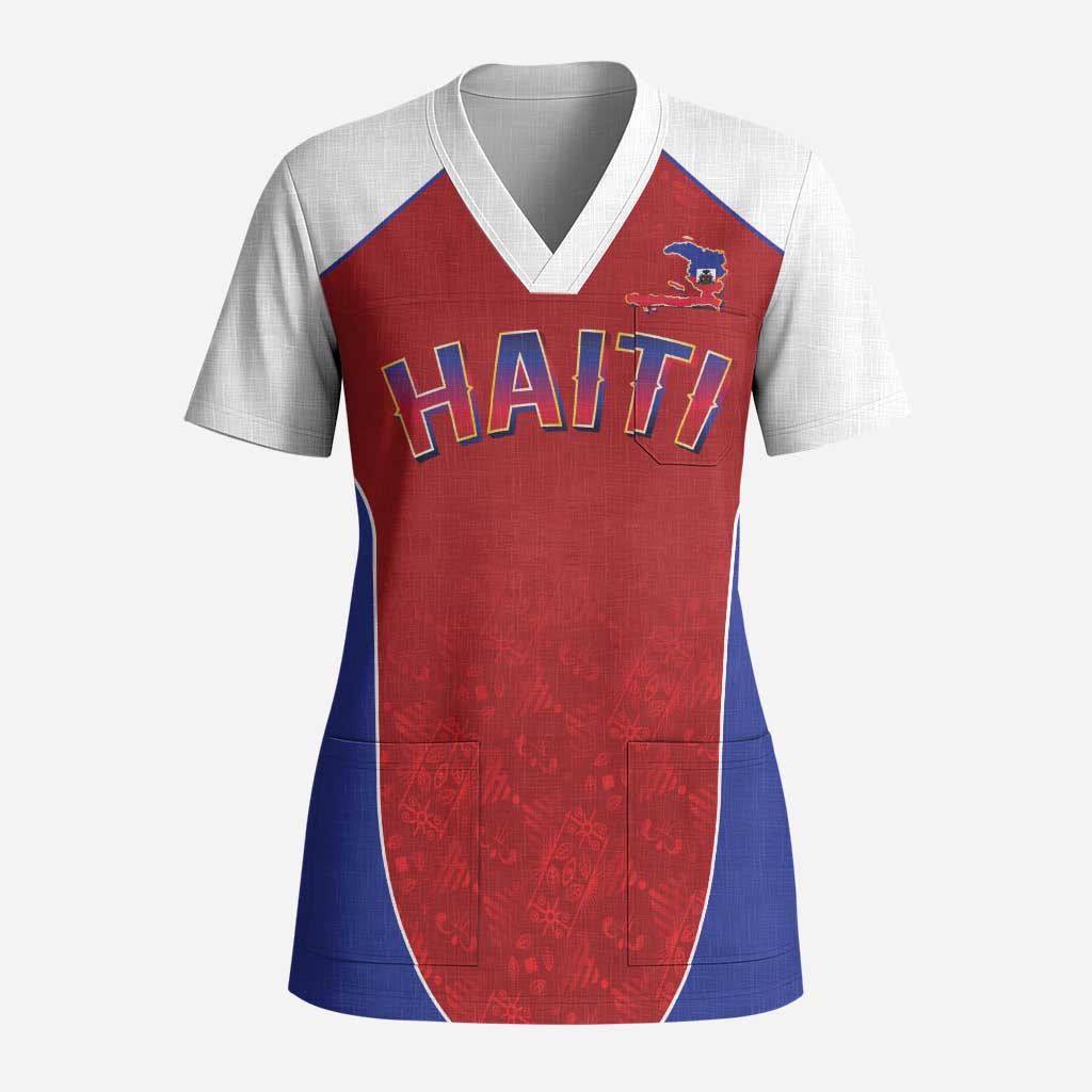 World Football 2026 Afro-Haiti Custom Scrub Top Together For Ayiti Red ...