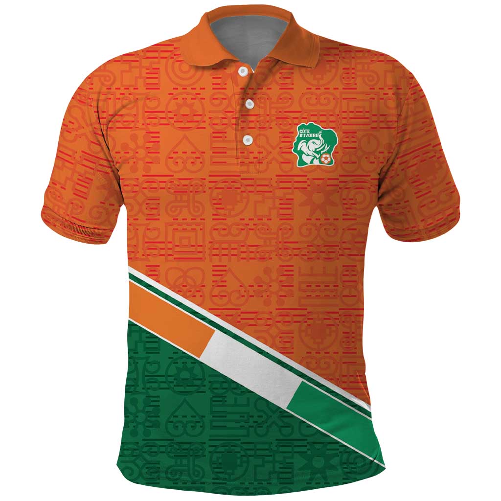 World Football 2026 Ivory Coast Custom Polo Shirt African Adinkra ...