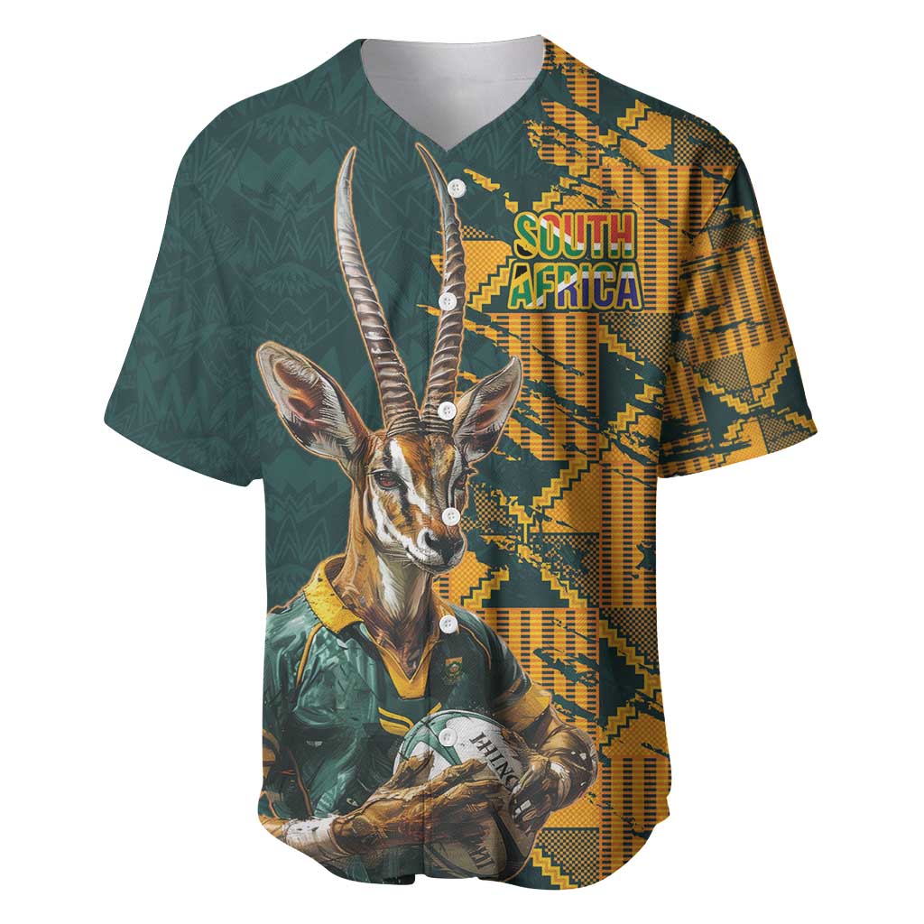 South Africa Rugby Custom Baseball Jersey Afro Springboks Mascot Sporty ...