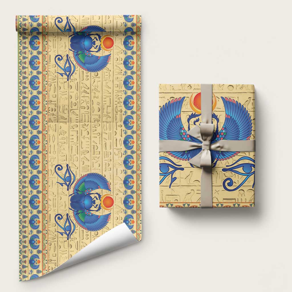 Ancient Egypt Scarab Beetle Wrapping Paper by African Pride